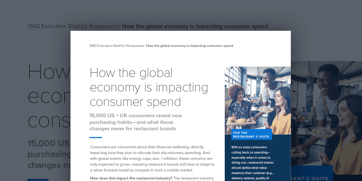 How the global economy is impacting consumer restaurant spending – SMG