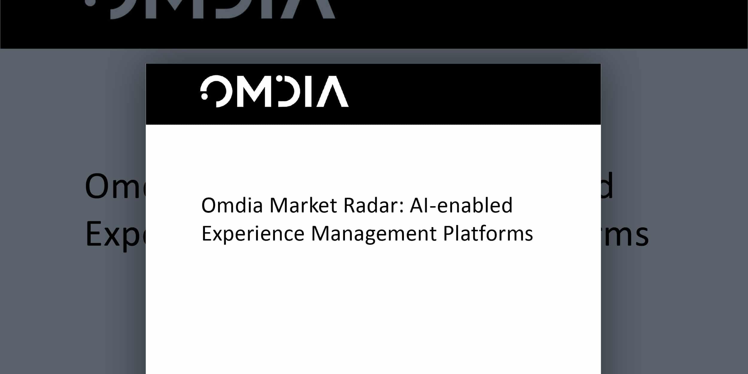 Omdia Market Radar: AI-Enabled Experience Management Platforms – SMG